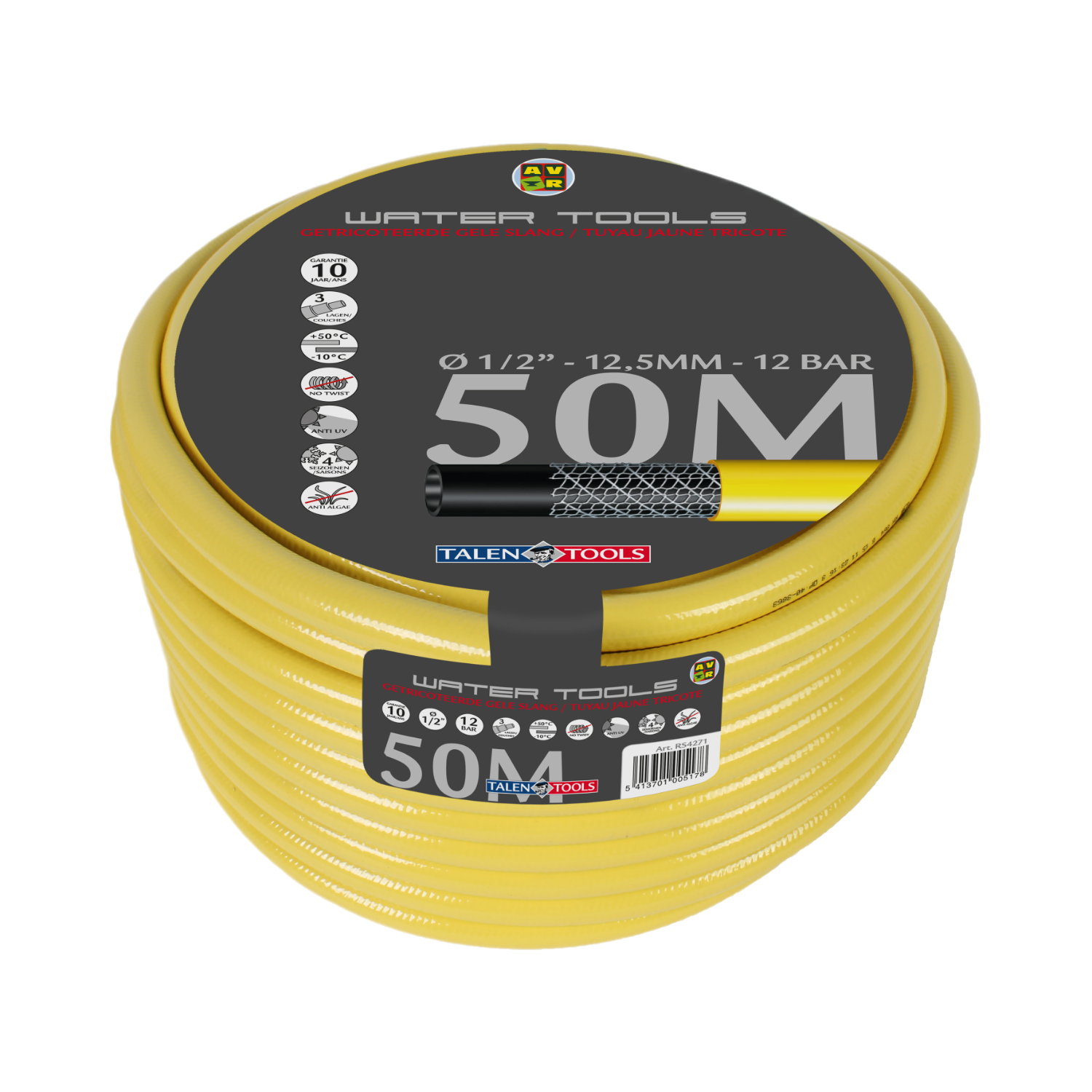 Talen Tools Slang getricoteerd 50m 1/2 inch gl - Steck Utrecht